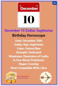 December 10 Zodiac Sign Sagittarius Birthday Astrology