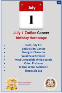 July 1st Zodiac: (Cancer) Horoscope - 2025 Guide