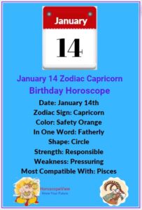 January 14 Zodiac Sign - Love, Career, Money & Personality