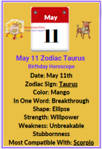 May 11 Zodiac Taurus Birthday Horoscope Personality 2025